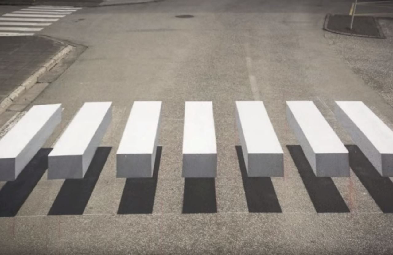 Dit 3D-zebrapad moet zorgen voor een betere verkeersveiligheid