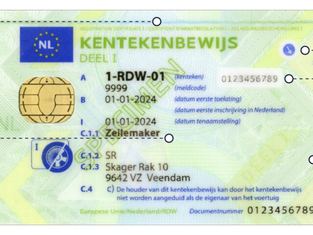 Zo ziet het nieuwe kentekenbewijs eruit